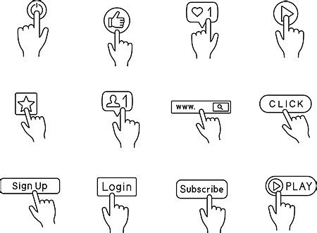 App Buttons Linear Icons Set Concept Stroke Logo Vector Concept