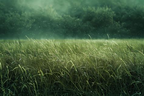 Sunset A Vast Of Green Grass Or Space Wide Expanse Premium Ai