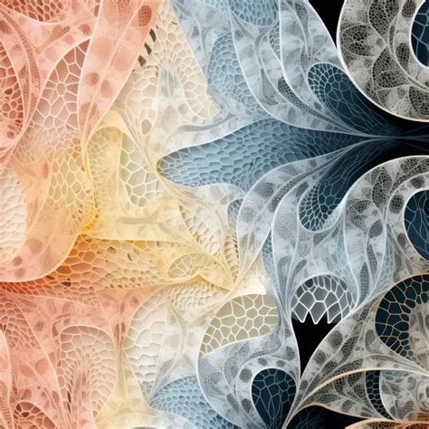 Fractal Lace Design A Digital Twins Background Inspired By Biomimicry Stock Illustration