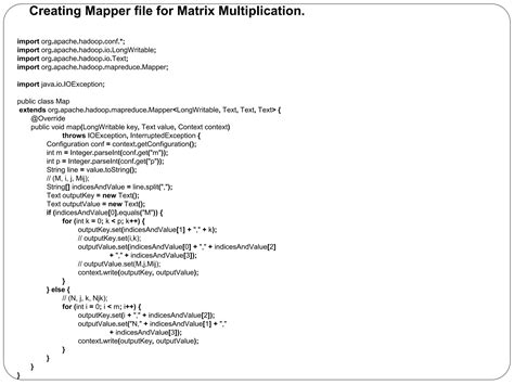 EX Implement Matrix Multiplication With Hadoop Map Reduce Pptx Programming Languages Computing