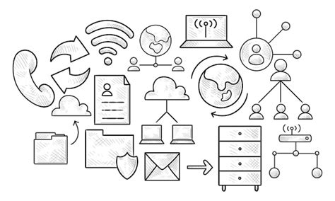 Premium Vector Communication Networking Handdrawn Collection