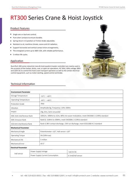 Runntech Rt100 Multi Axis Joystick Controller Pdf
