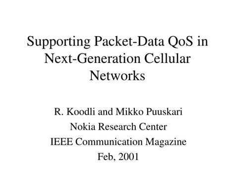 Ppt Supporting Packet Data Qos In Next Generation Cellular Networks