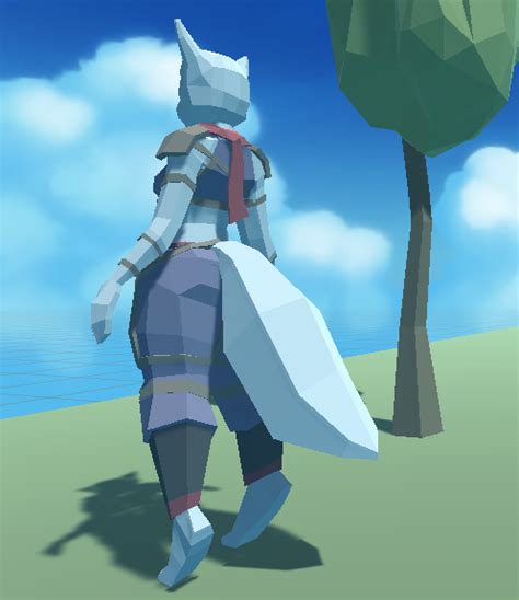 Low Poly Kitsune Anthro Fox Girl Shinobi By Mykahel