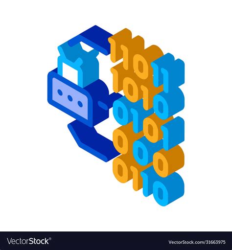 Binary Code Isometric Icon Royalty Free Vector Image