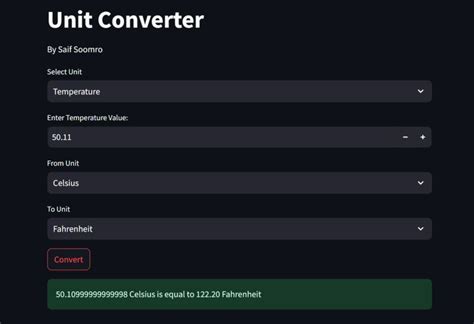 Assignment Unit Converter App Using Streamlit 📅 Date Saturday ⏰ Time … Saif Soomro