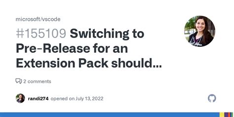 Switching To Pre Release For An Extension Pack Should Switch The Entire Extensionpack To Pre
