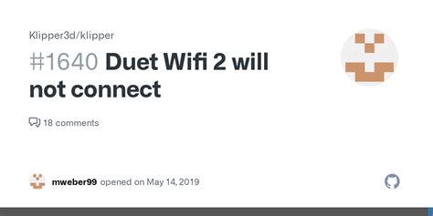 Duet Wifi Will Not Connect Issue Klipper D Klipper Github