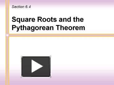 PPT Square Roots And The Pythagorean Theorem PowerPoint Presentation Free To Download Id