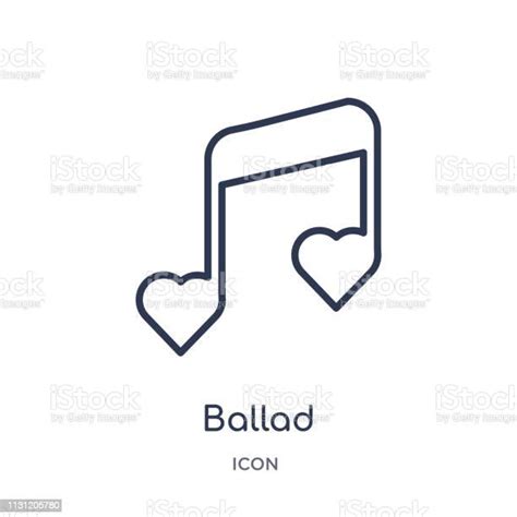 생일 파티 개요 컬렉션에서 선형 발라드 아이콘입니다 얇은 라인 발라드 벡터 흰색 배경에 고립입니다 발라드 트 렌 디 일러스트레이션 가죽에 대한 스톡 벡터 아트 및 기타