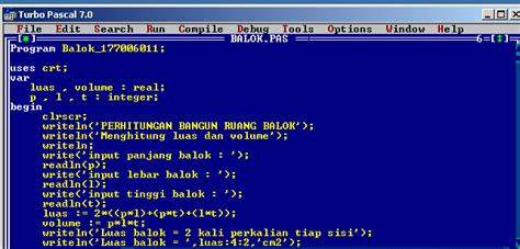 modul 2 program pascal bangun ruang menggunakan proses input keyboard