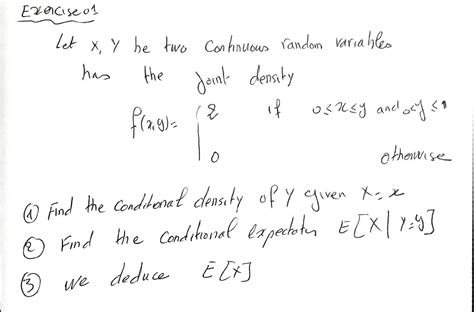 Solved Exercise 01 Let X Y Be Two Continuous Random