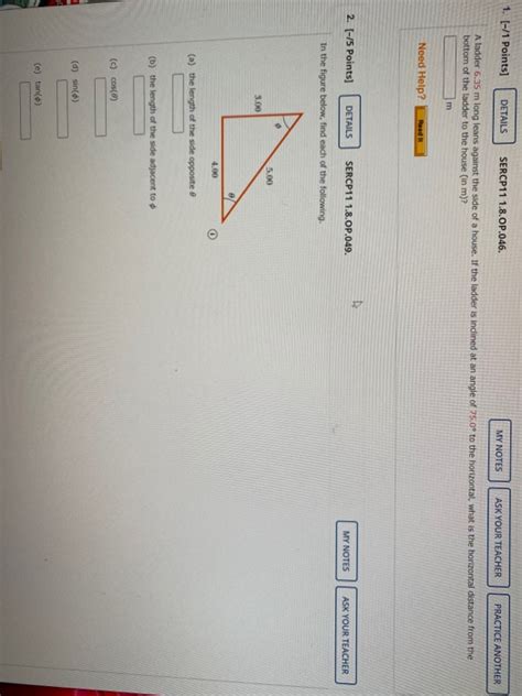 Solved 1 1 Points] Details Sercp11 1 8 Op 046 My Notes