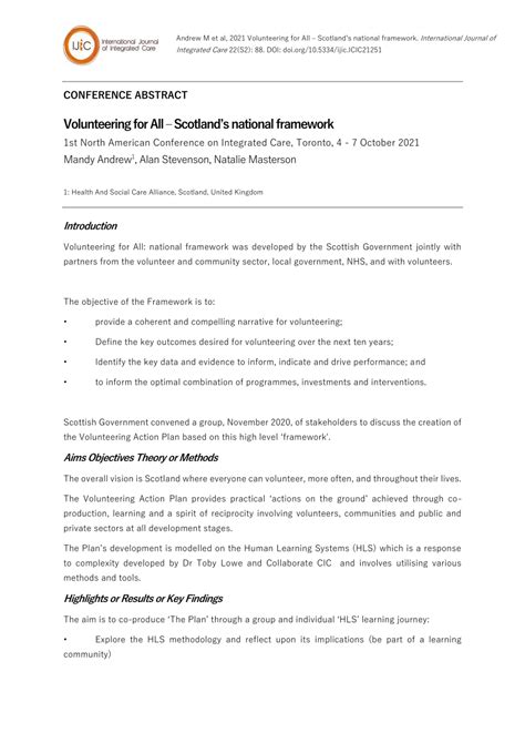 Pdf Volunteering For All Scotlands National Framework