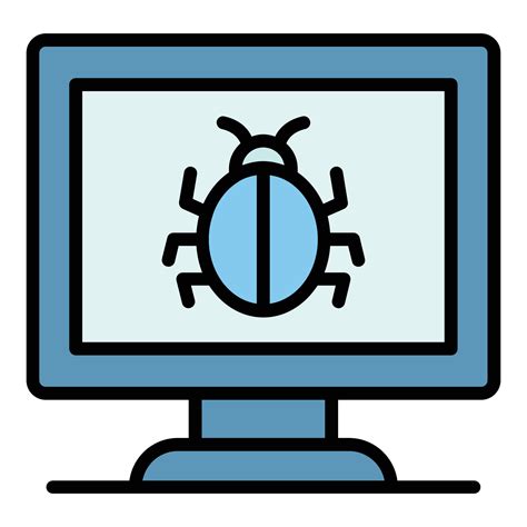 Computer Bug Icon Color Outline Vector 15147137 Vector Art At Vecteezy
