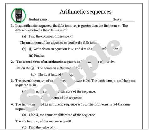 Maths Ib 1 21 Arithmetic Sequences A And I Sl