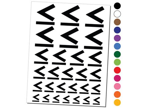 Less Than Or Equal To Math Symbol Temporary Tattoo Water Resistant Fake Body Art Set Collection