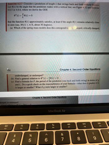 Answered Exercise 4 2 7 Consider A Pendulum Of Length L That Swings