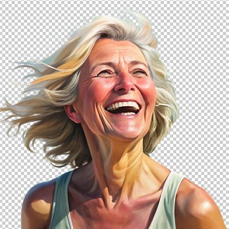 Premium PSD Portrait Of Beautiful Smiling Older Woman