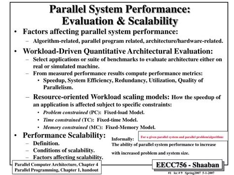 Ppt Parallel System Performance Evaluation And Scalability Powerpoint