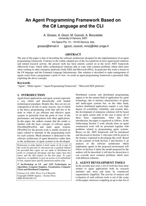 Pdf An Agent Programming Framework Based On The C Language And The Cli