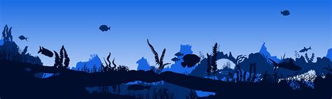 산호초의 배경에 물고기와 조류 수중 바다 장면 깊은 푸른 물 산호초 와 수중 식물 아름다운 수중 장면 암초가있는 벡터 바다 풍경 대양저에 대한 스톡 벡터 아트 및 기타