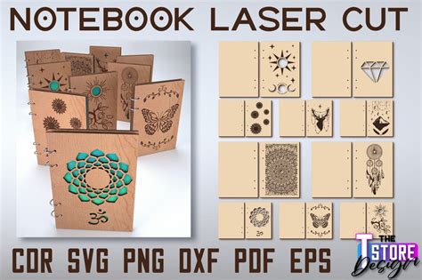 Notebook Cover Laser Cut Notebook Cover Design Cnc File So Fontsy