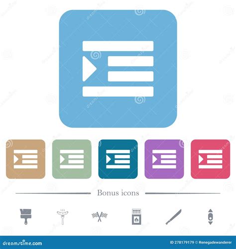 increase text indentation flat icons on color rounded square