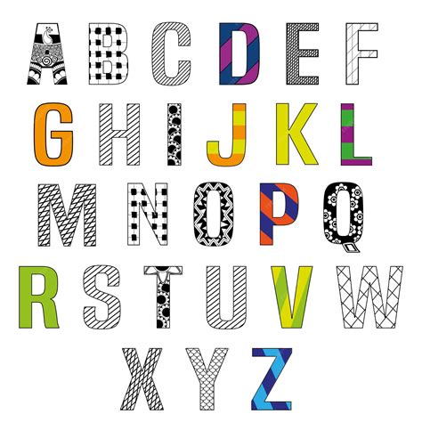 Premium Vector Pattern Alphabet With Different Pattern Embed