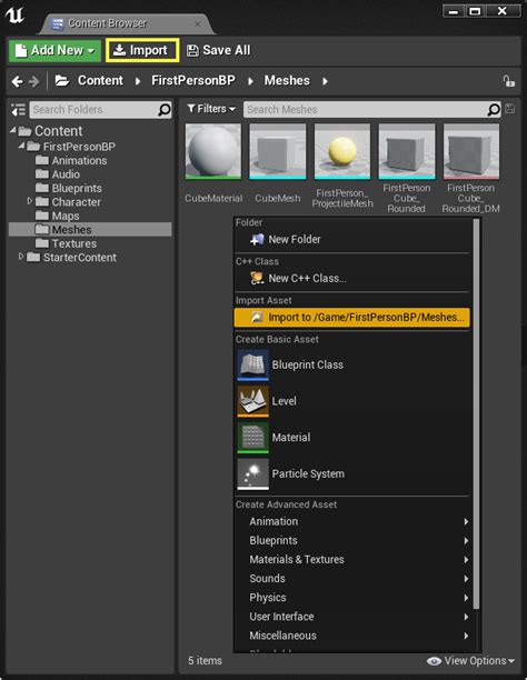 Importing Static Meshes Unreal Engine 427 Documentation Epic
