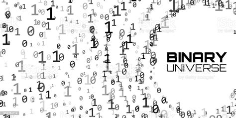 Vector Data Flow Visualization Grayscale Big Data Flow As Binary