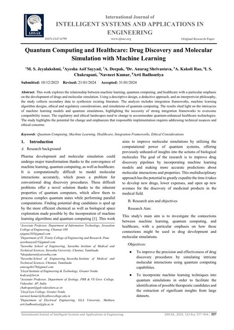 Pdf Quantum Computing And Healthcare Drug Discovery And Molecular Simulation With Machine