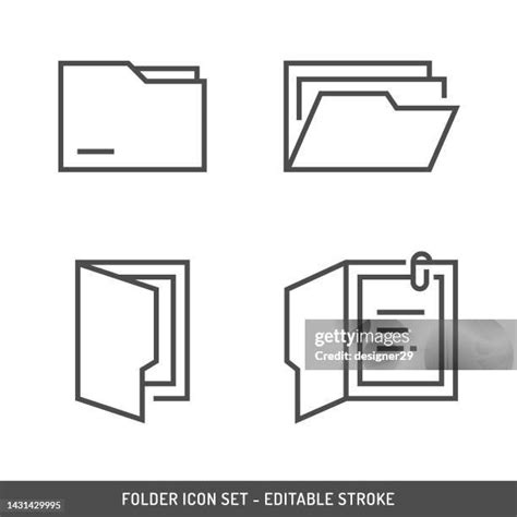 File Folder Icon Set Editable Stroke High Res Vector Graphic Getty Images