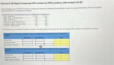 Solved Exercise Algo Comparing LIFO Numbers To FIFO Chegg Com