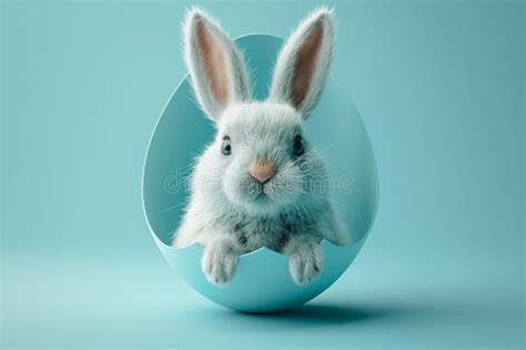 Cute Easter Bunny Rabbit In An Easter Egg Shell Stock Image Image Of Cute Season 309664537