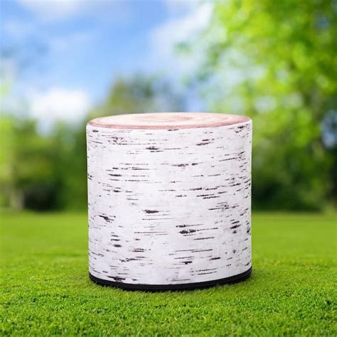 Learniture Outdoor Indoor Wood Style Pouf Ottoman Stool For Patio Office Classroom Or Home