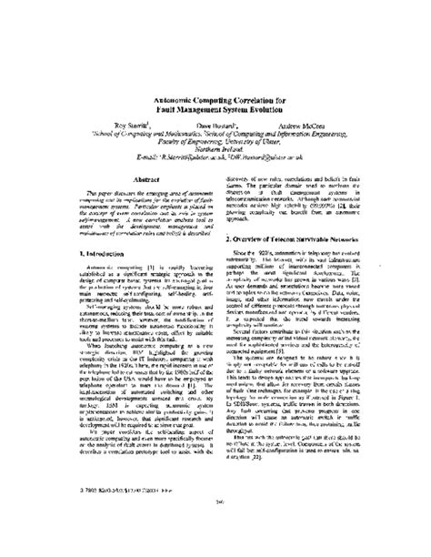 pdf autonomic computing correlation for fault management system evolution