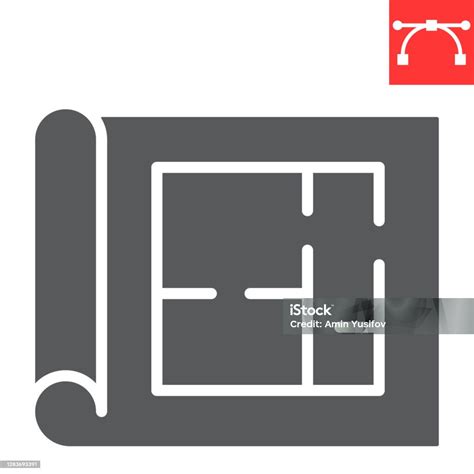 평면도 글리프 아이콘 아키텍처 및 청사진 하우스 플랜 사인 벡터 그래픽 편집 가능한 스트로크 솔리드 아이콘 Eps 10 가정