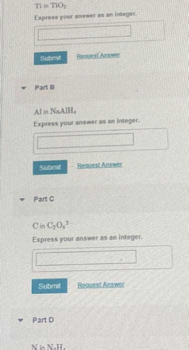 Solved Ti In Tio₂ Express Your Answer As An Integer Submit