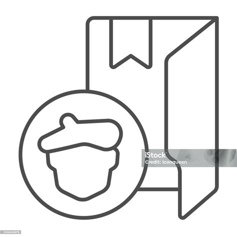 책갈피 얇은 선 아이콘 전시회 개념이있는 아티스트 폴더 벡터 그래픽입니다 유명한 사람 남자 포트폴리오 흰색 배경에 서명 모바일 또는 웹 디자인에 대한 개요 스타일 아이콘