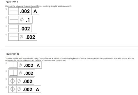 Solved QUESTION 9 Which of the following Feature Control | Chegg.com