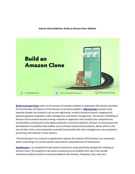 Ppt Step By Step Guidelines Build An Amazon Clone Website Powerpoint