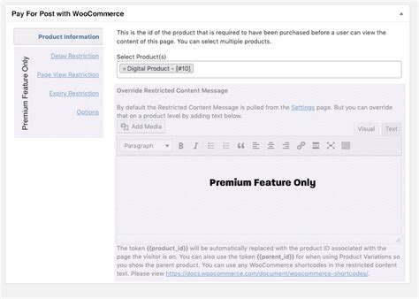 Pay For Post With Woocommerce Wordpress Plugin
