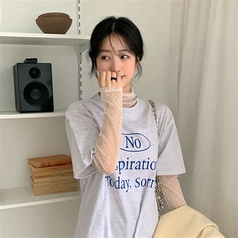 프롬비기닝 실링 도트시스루티셔츠 3color