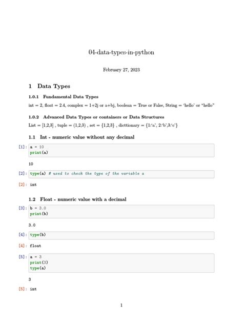 04 Data Types In Python Pdf Data Type Boolean Data Type