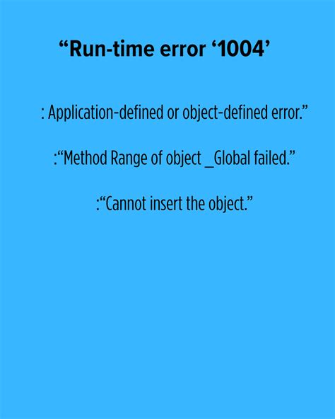 How To Fix Run Time Error 1004 In Excel