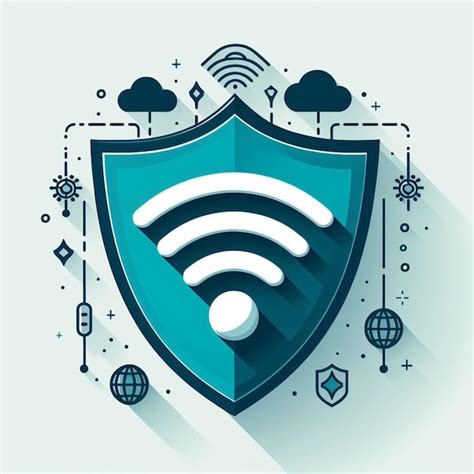 Premium Photo Vector Wifi With Protection Shield Half Shadow