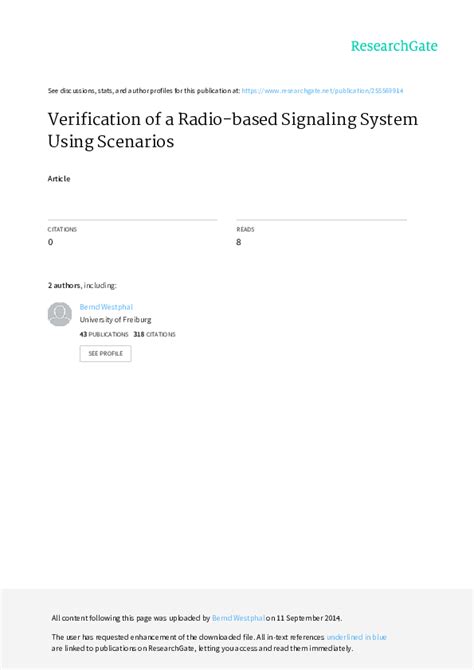 Pdf Verification Of A Radio Based Signaling System Using The Statemate Verification Environment