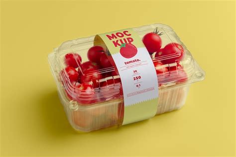 야채 포장용 투명 플라스틱 용기 무료 Psd 파일