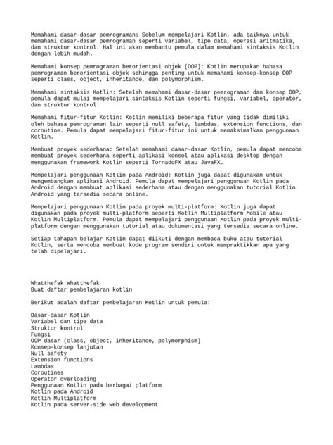 Memahami Dasar Dasar Kotlin Pdf